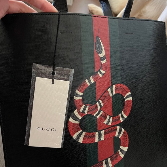 Gucci | Bags | Gucci Snake Leather Tote Bag | Poshmark